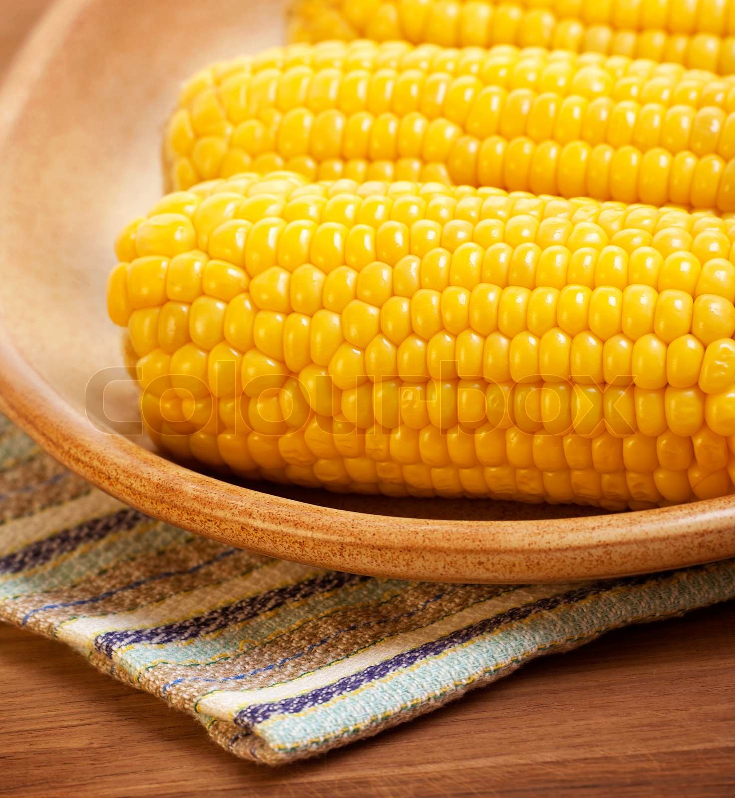 Sweetcorn on the plate | Stock image | Colourbox