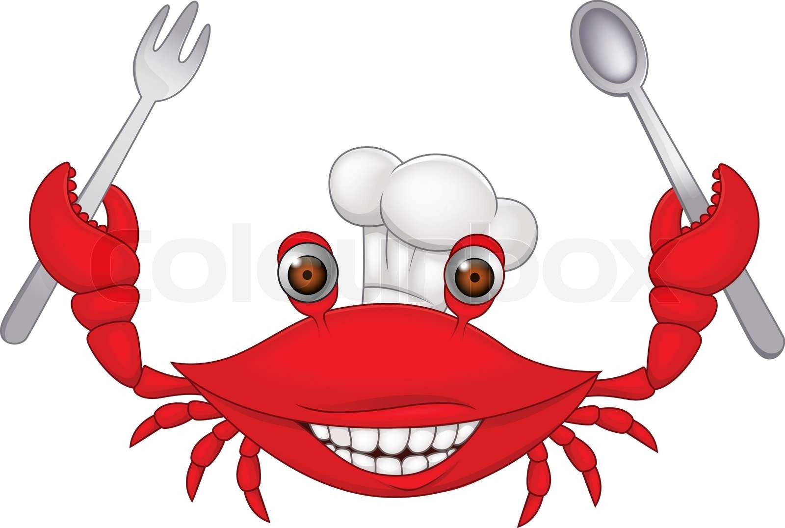Crab chef cartoon | Stock vector | Colourbox