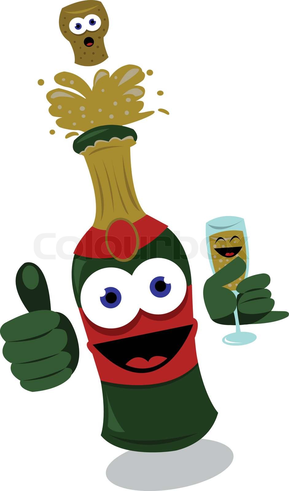 Funny Champagne | Stock vector | Colourbox