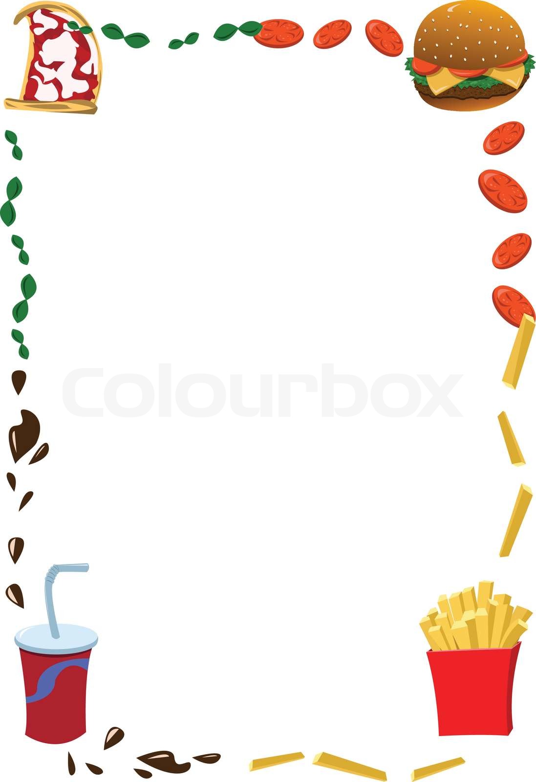 Vertical Fast Food Frame | Stock vector | Colourbox