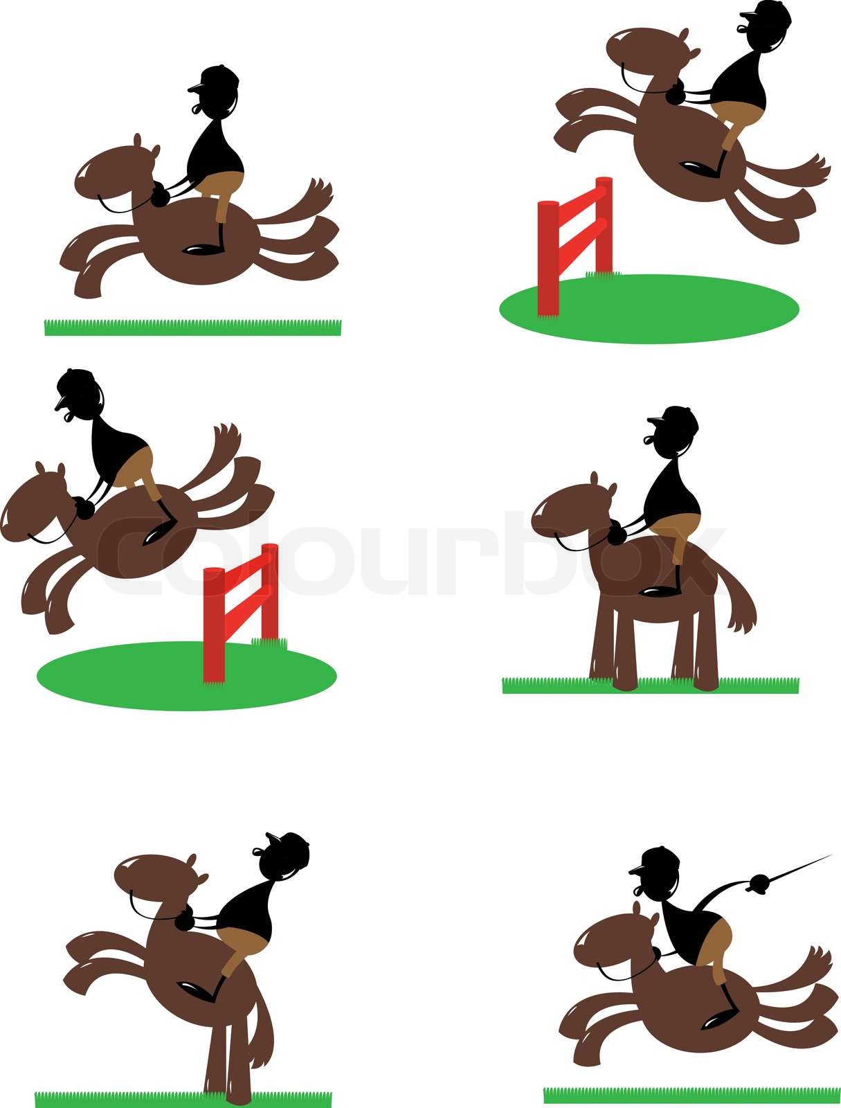 Funny horse rider | Stock vector | Colourbox