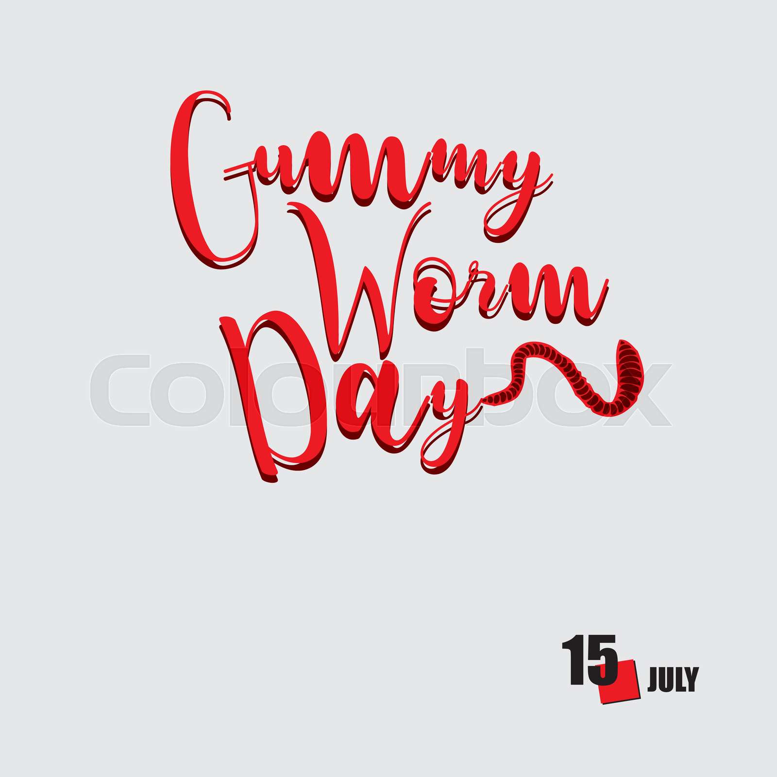 Happy Gummy Worm Day | Stock vector | Colourbox