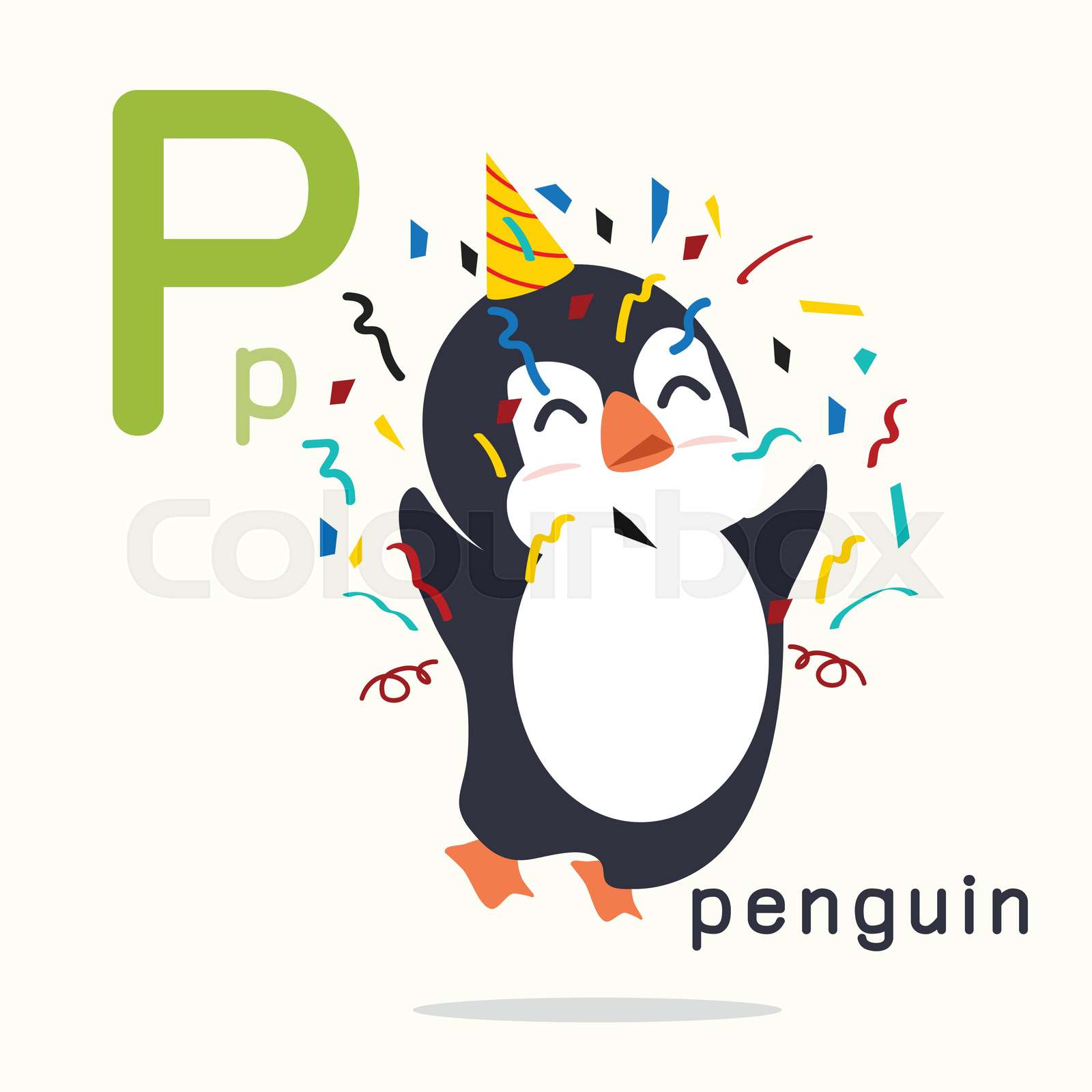 Letter P Penguin Alphabets for children Education | Stock vector ...