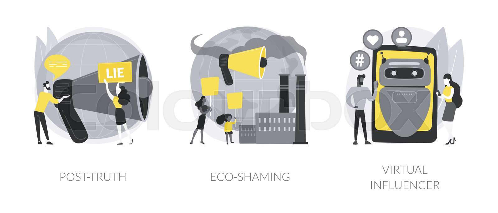 Media influence abstract concept vector illustrations. | Stock vector ...