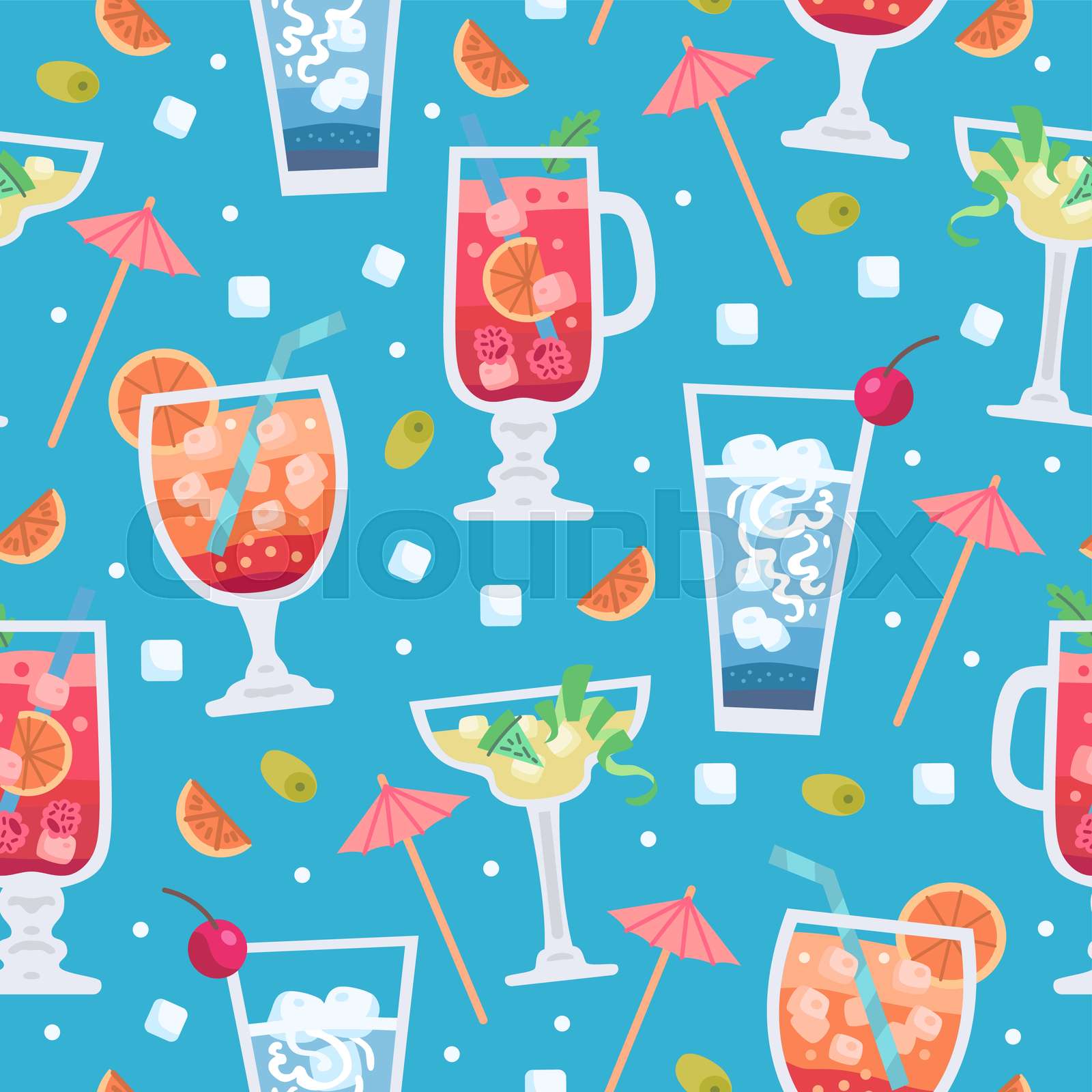 Retro Alcoholic fruit drinks seamless pattern for wallpaper design ...