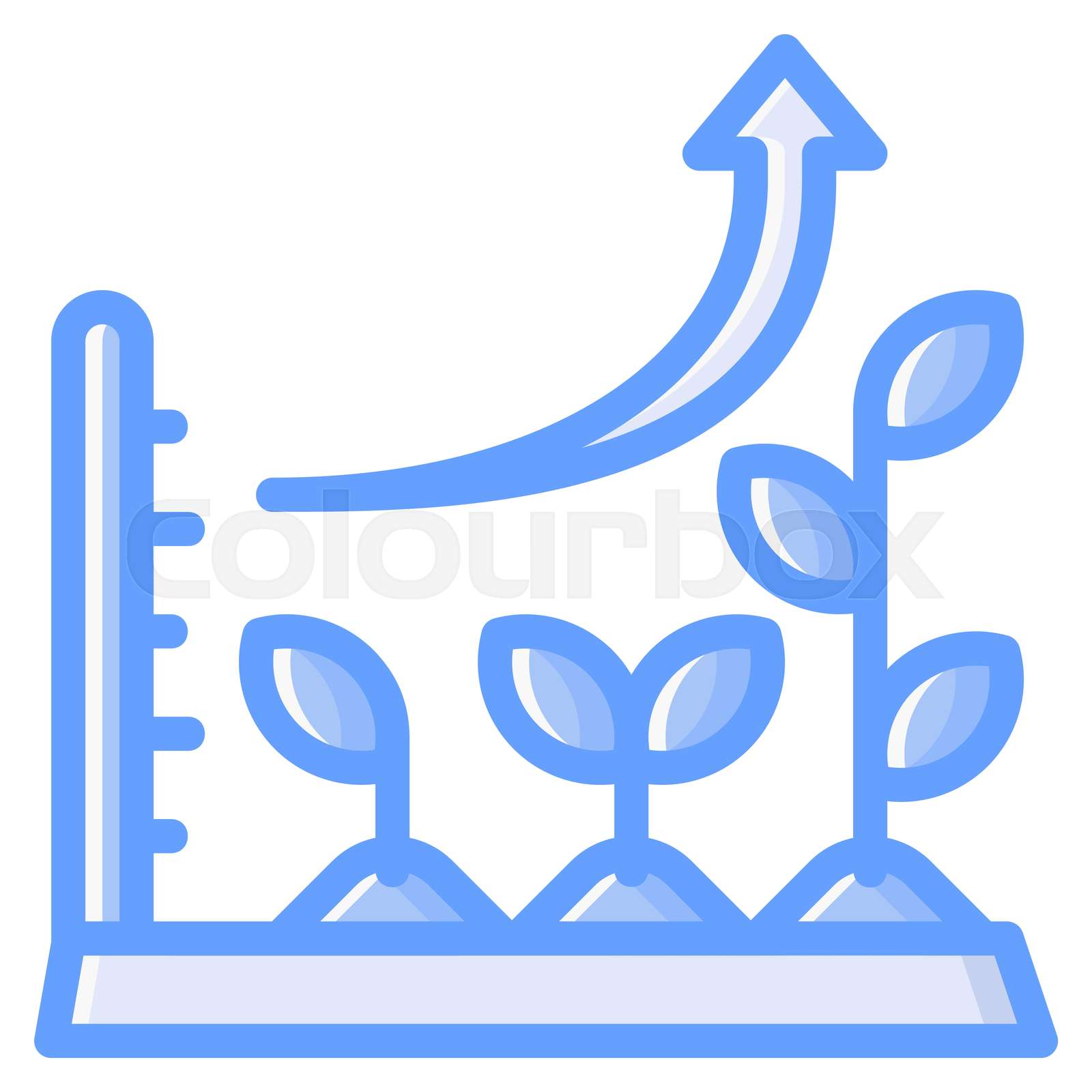 Growth icon design blue style | Stock vector | Colourbox
