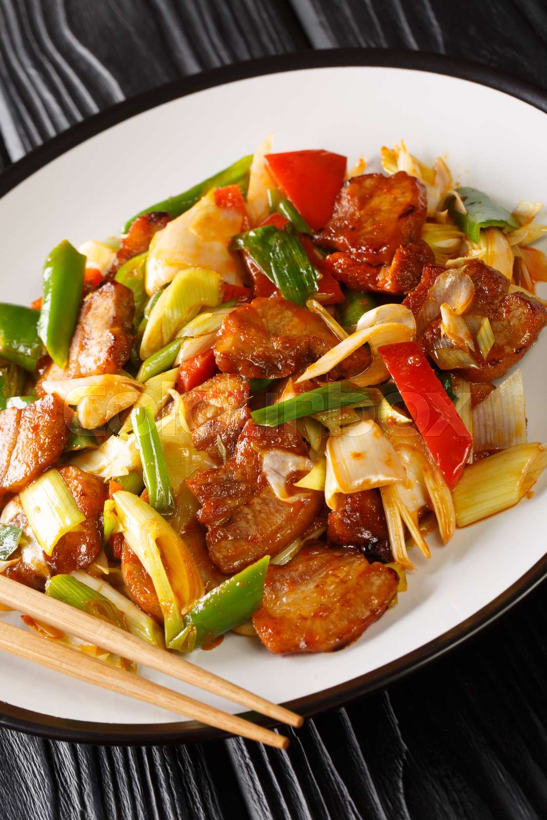 Twice Cooked Pork or hui guo rou is a Sichuan dish of spicy seared pork ...