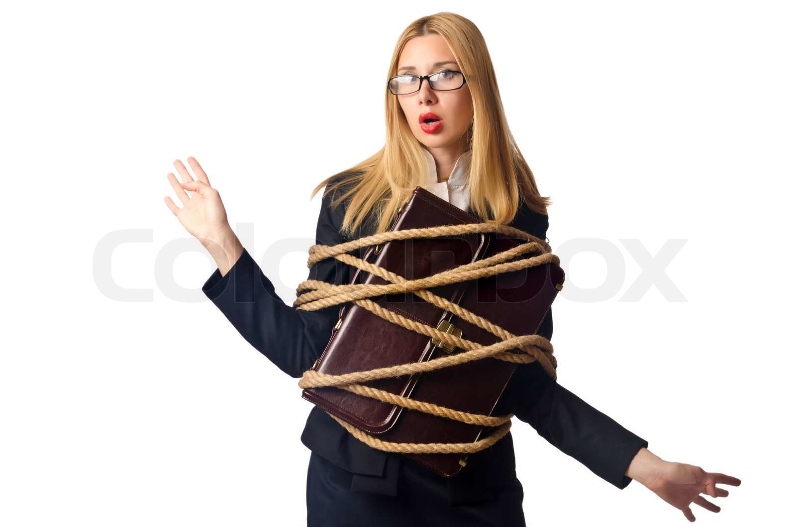 gebunden, frau, arbeit | Stock Bild | Colourbox