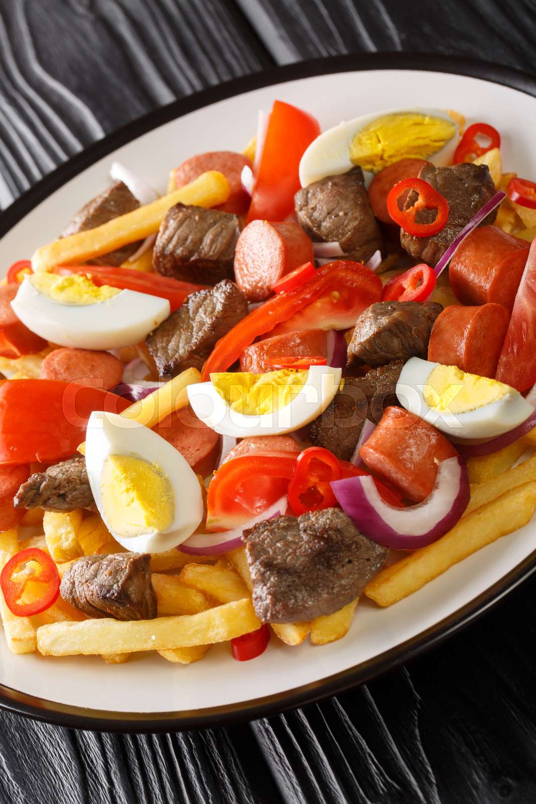 Pique macho is a very popular dish from Bolivia made of beef cuts and ...