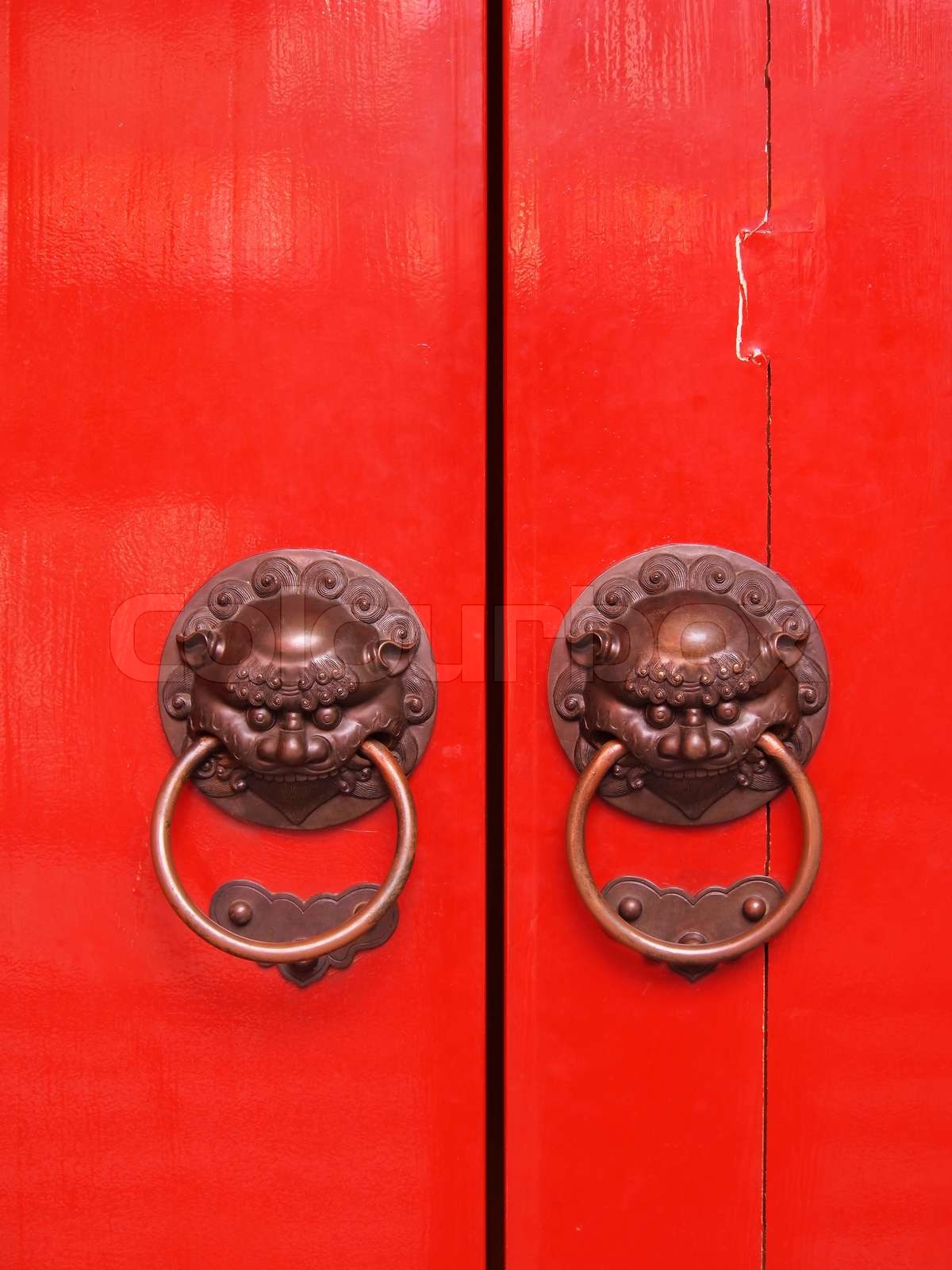 Red chinese door | Stock image | Colourbox