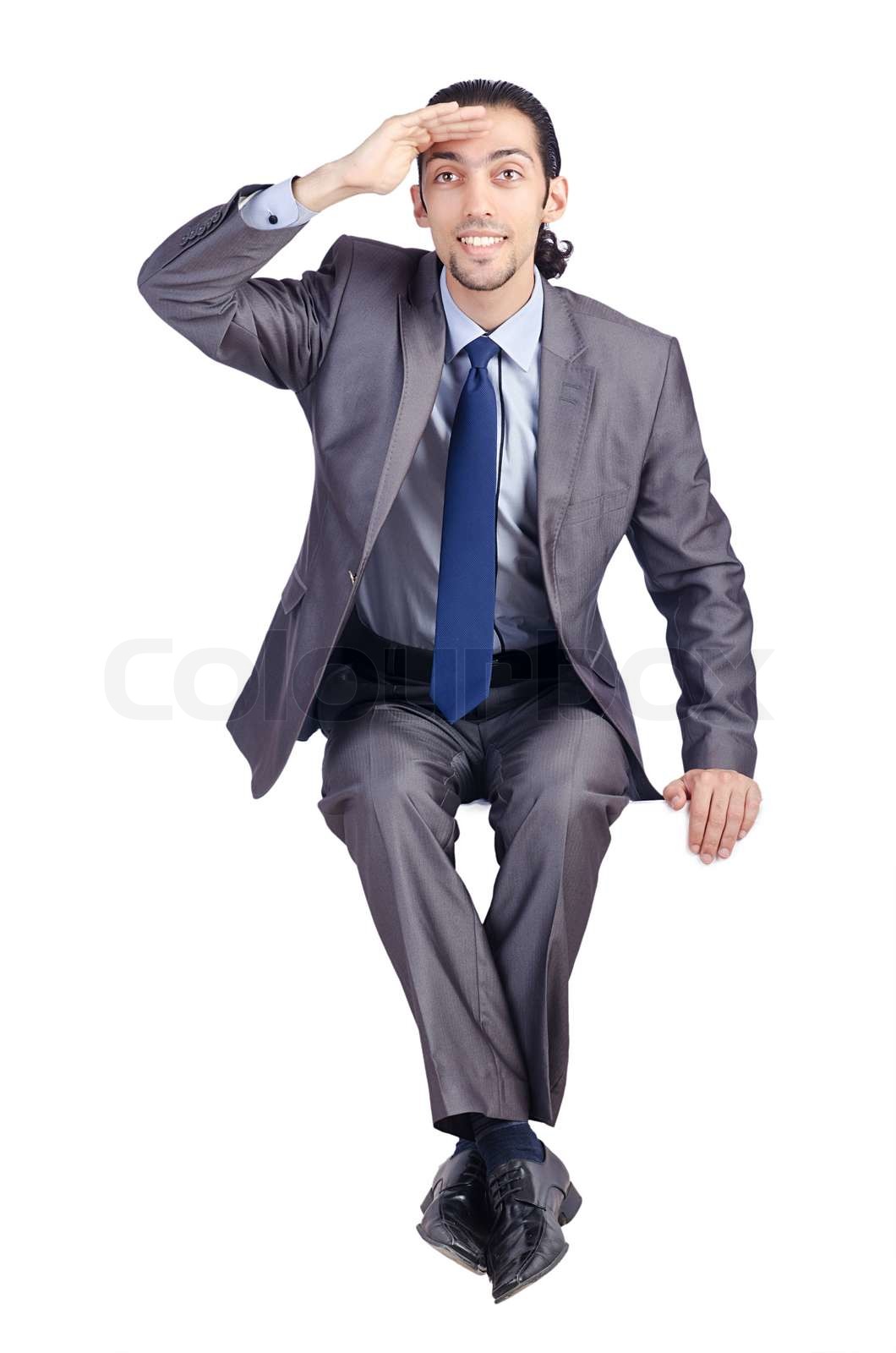 Mann, sitzend auf virtuelle Stuhl | Stock Bild | Colourbox