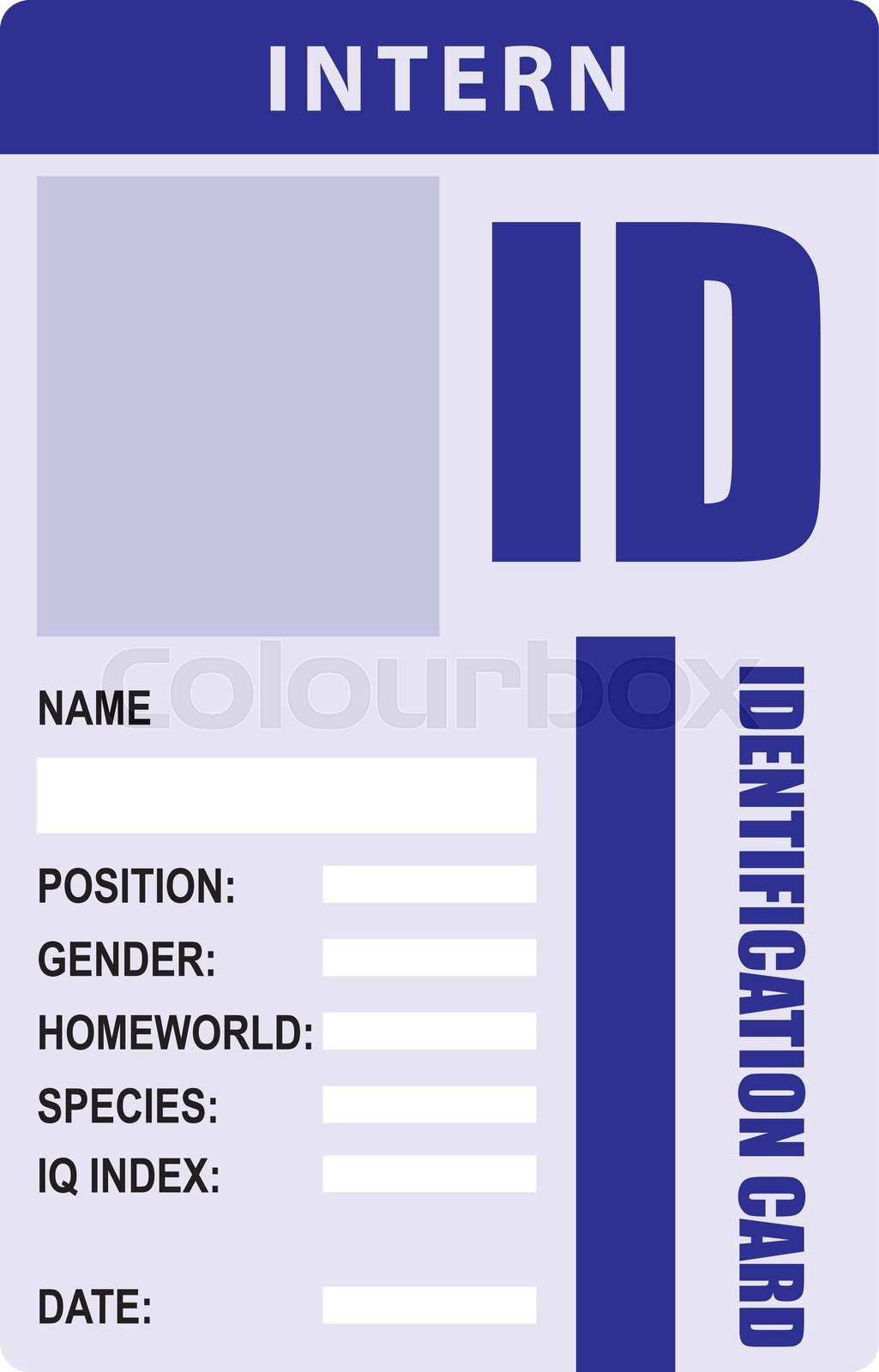 Employee identification card - intern | Stock vector | Colourbox
