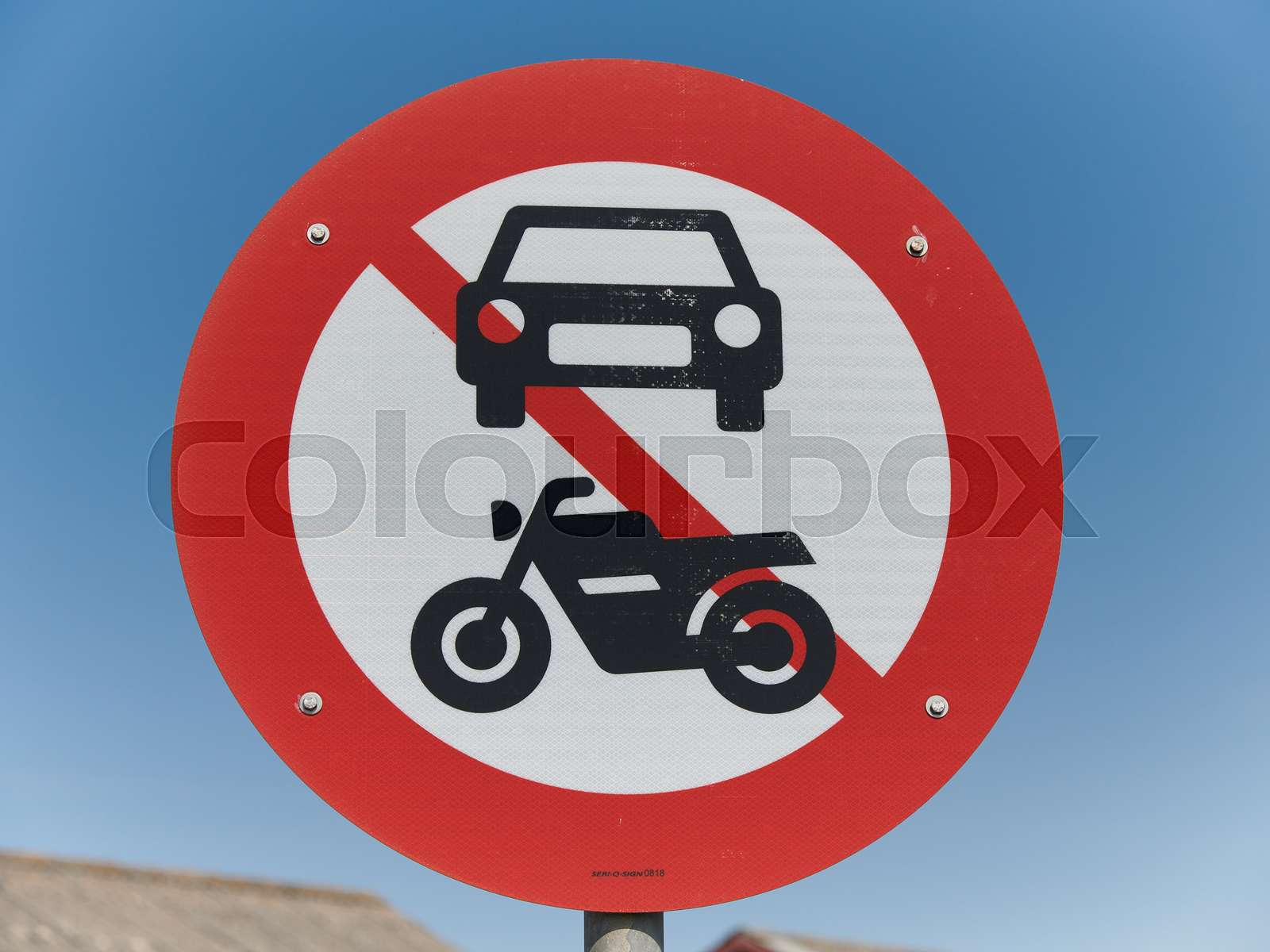 Forbudsskilt, Bil og motorcykel, motorkøretøjer, ikke køre, vej, skilt ...