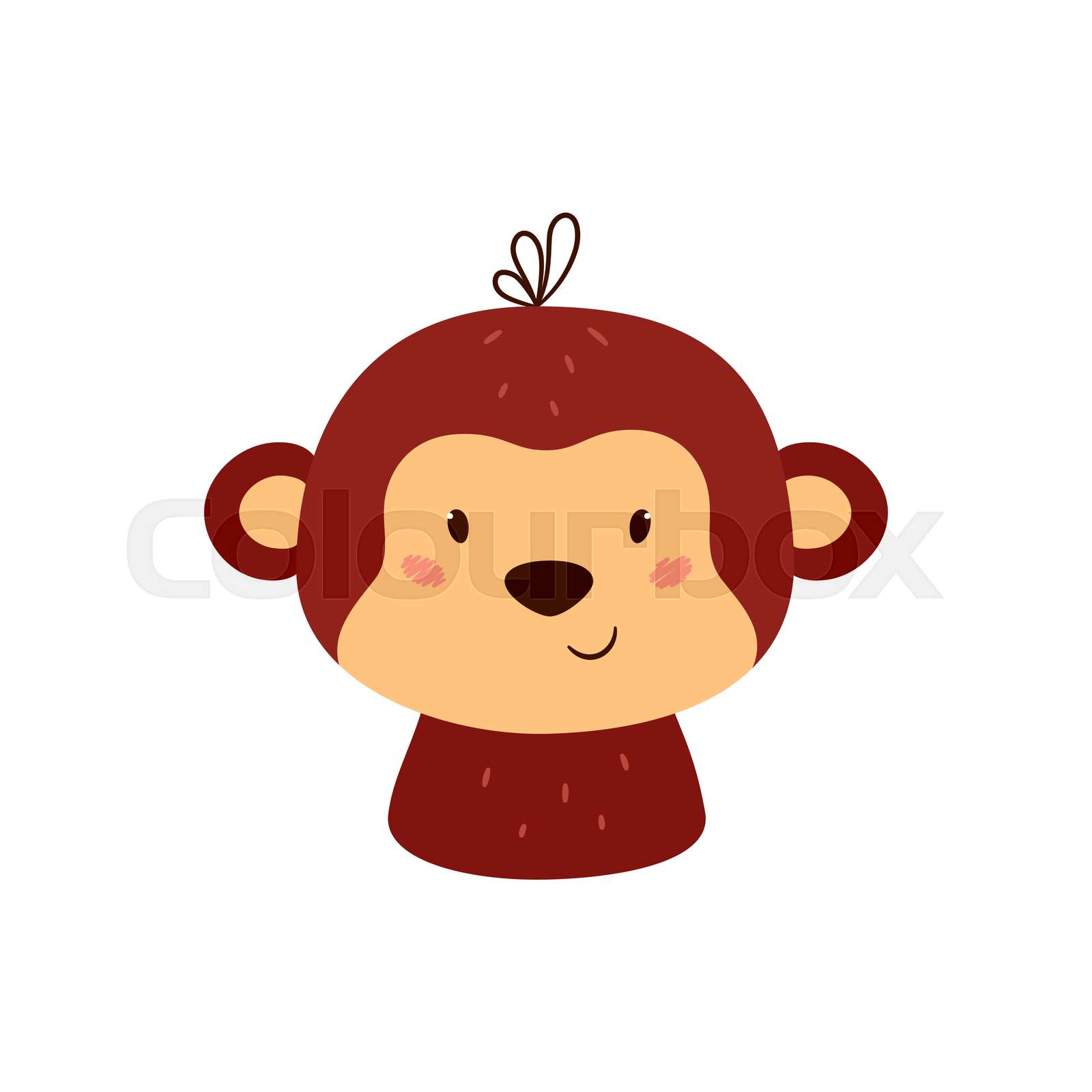 Cute Monkey Face Cartoon