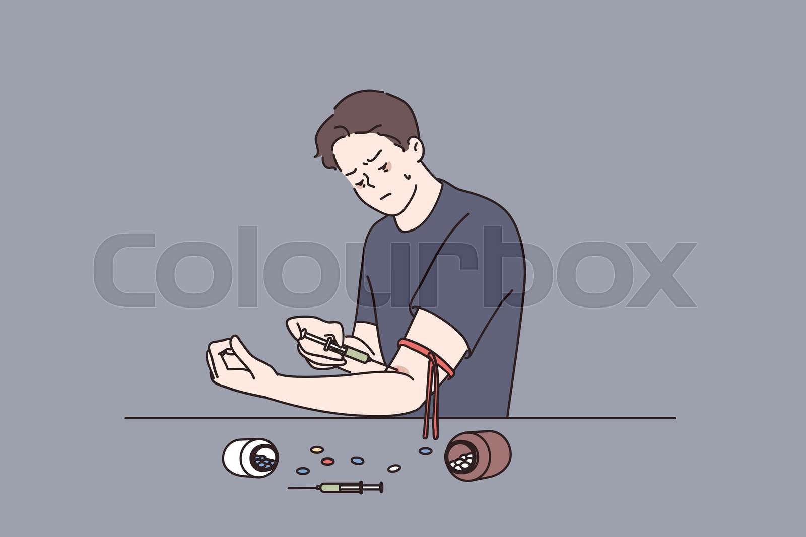 Addiction to drug and health danger concept. | Stock vector | Colourbox