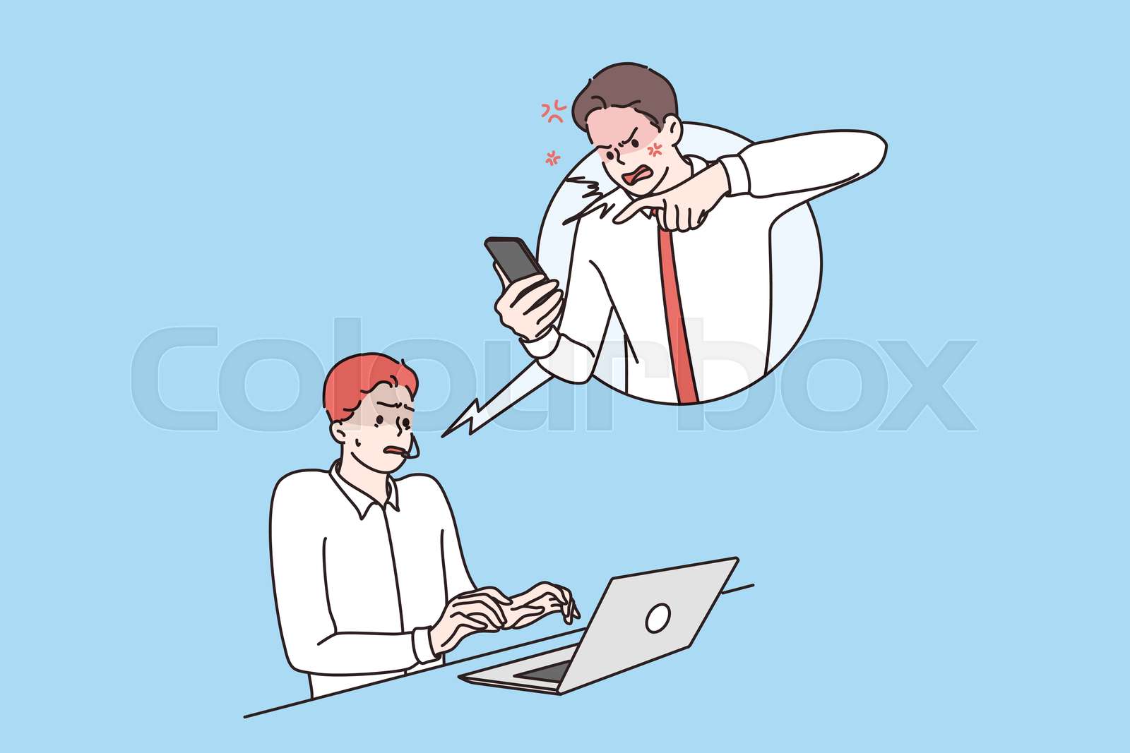 Communication with client at work concept. | Stock vector | Colourbox