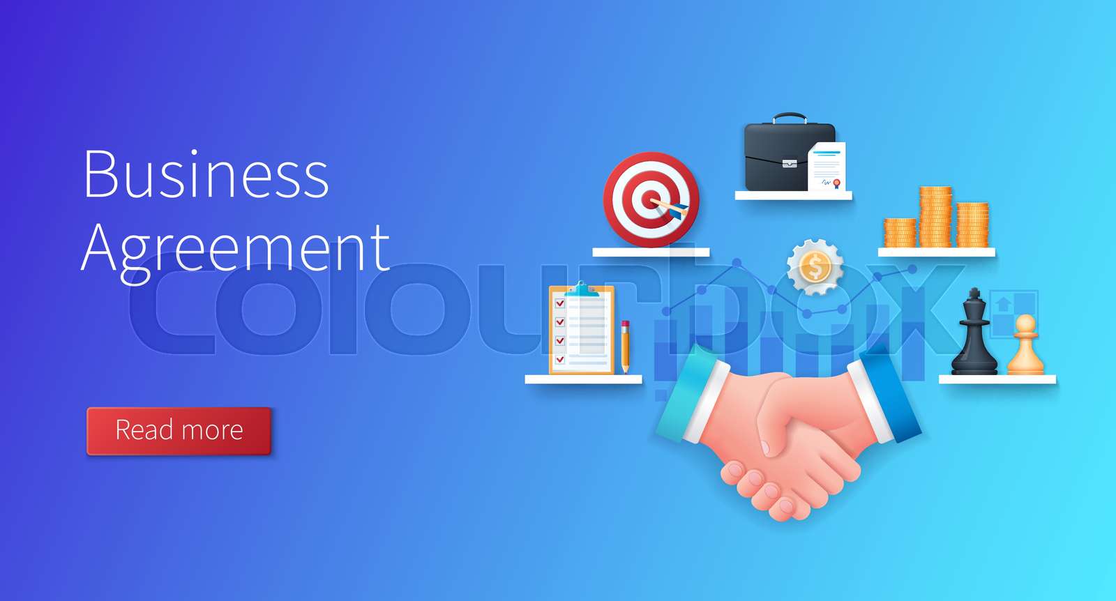 Business agreement banner in 3D style | Stock vector | Colourbox