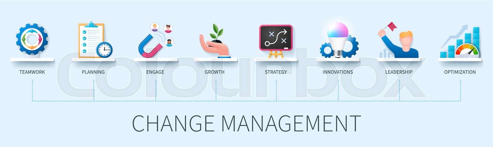 Business management infographic in 3D style. | Stock vector | Colourbox