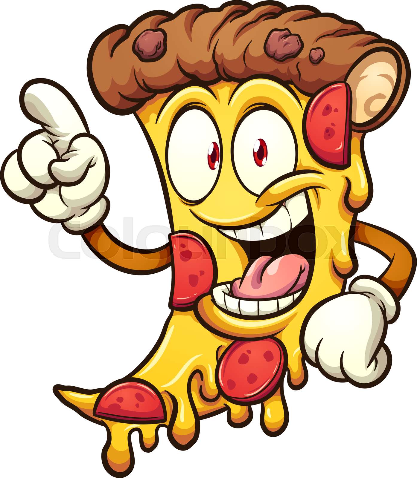 Happy pepperoni pizza | Stock vector | Colourbox