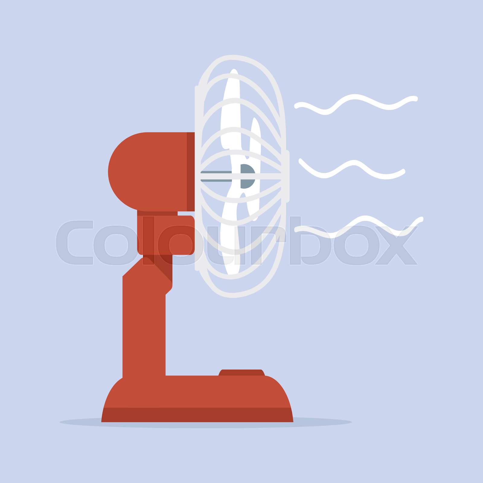 Red desk air fan icon vector | Stock vector | Colourbox