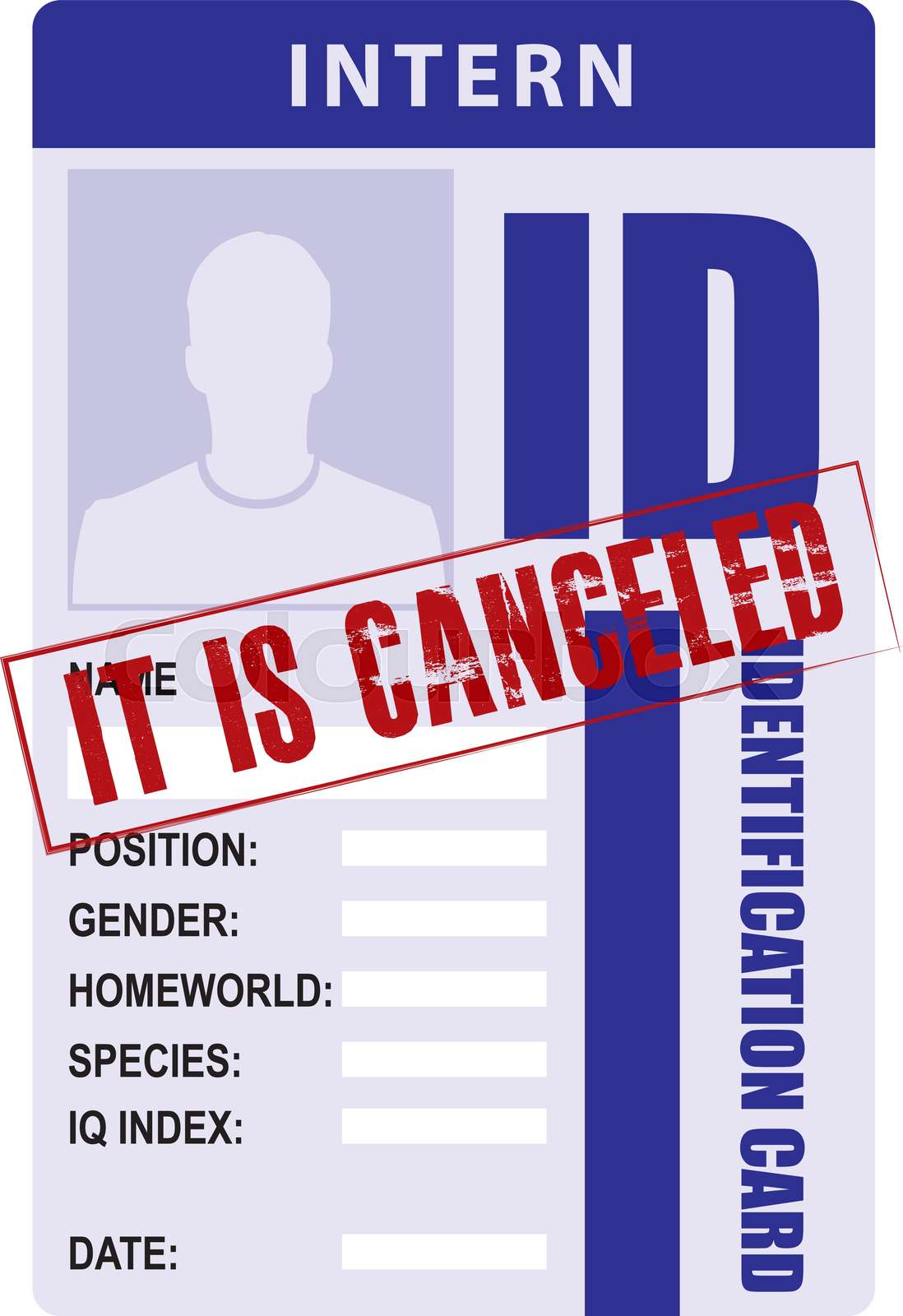 Identification card canceled | Stock vector | Colourbox
