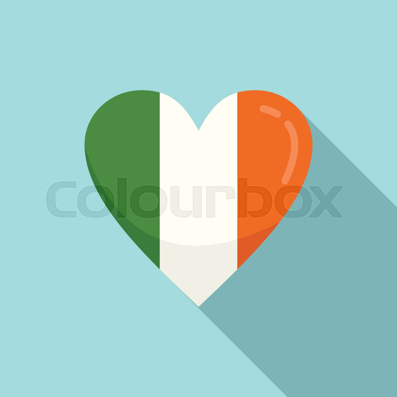 Ireland heart icon flat vector. Irish flag | Stock vector | Colourbox