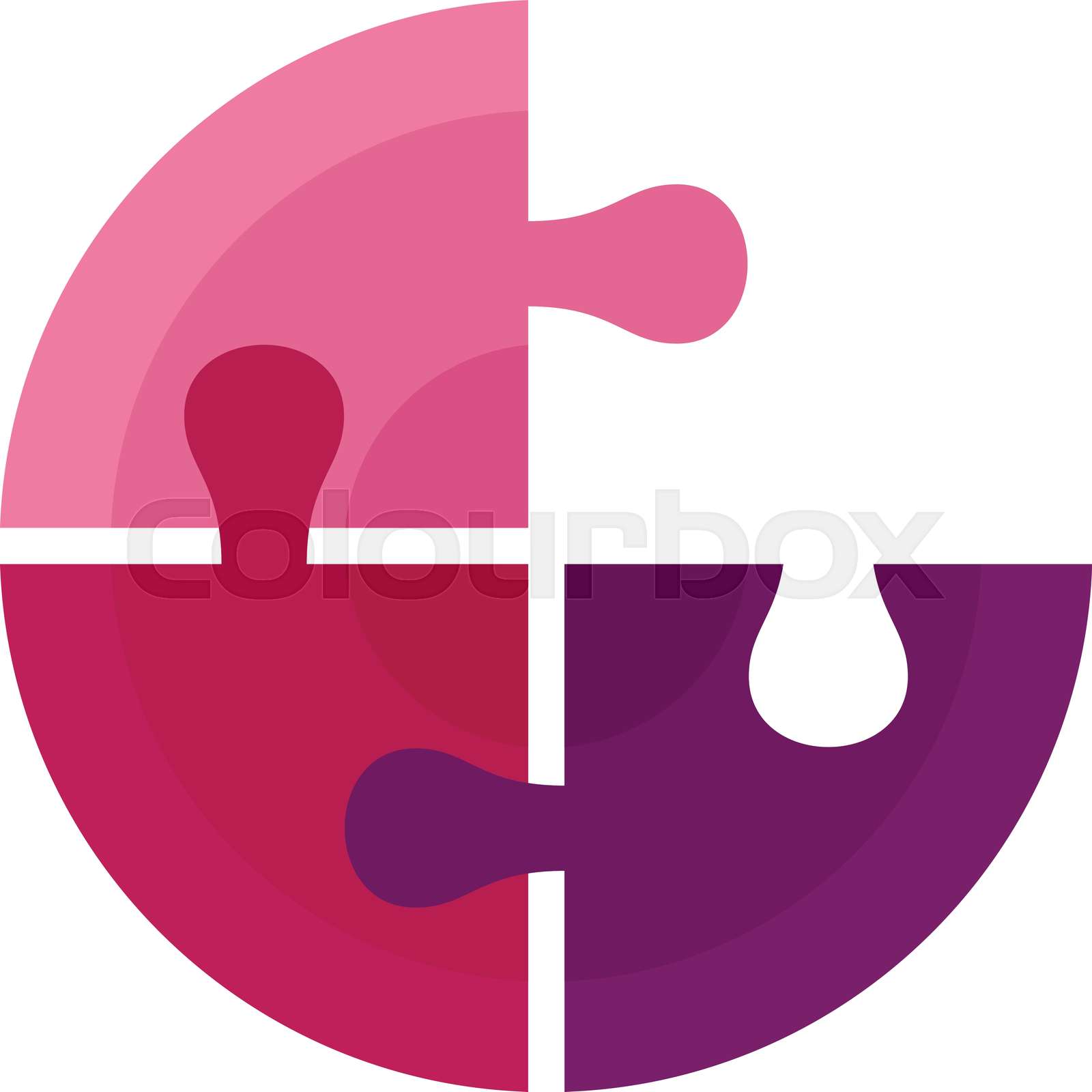 Round circle puzzle icon flat isolated vector | Stock vector | Colourbox