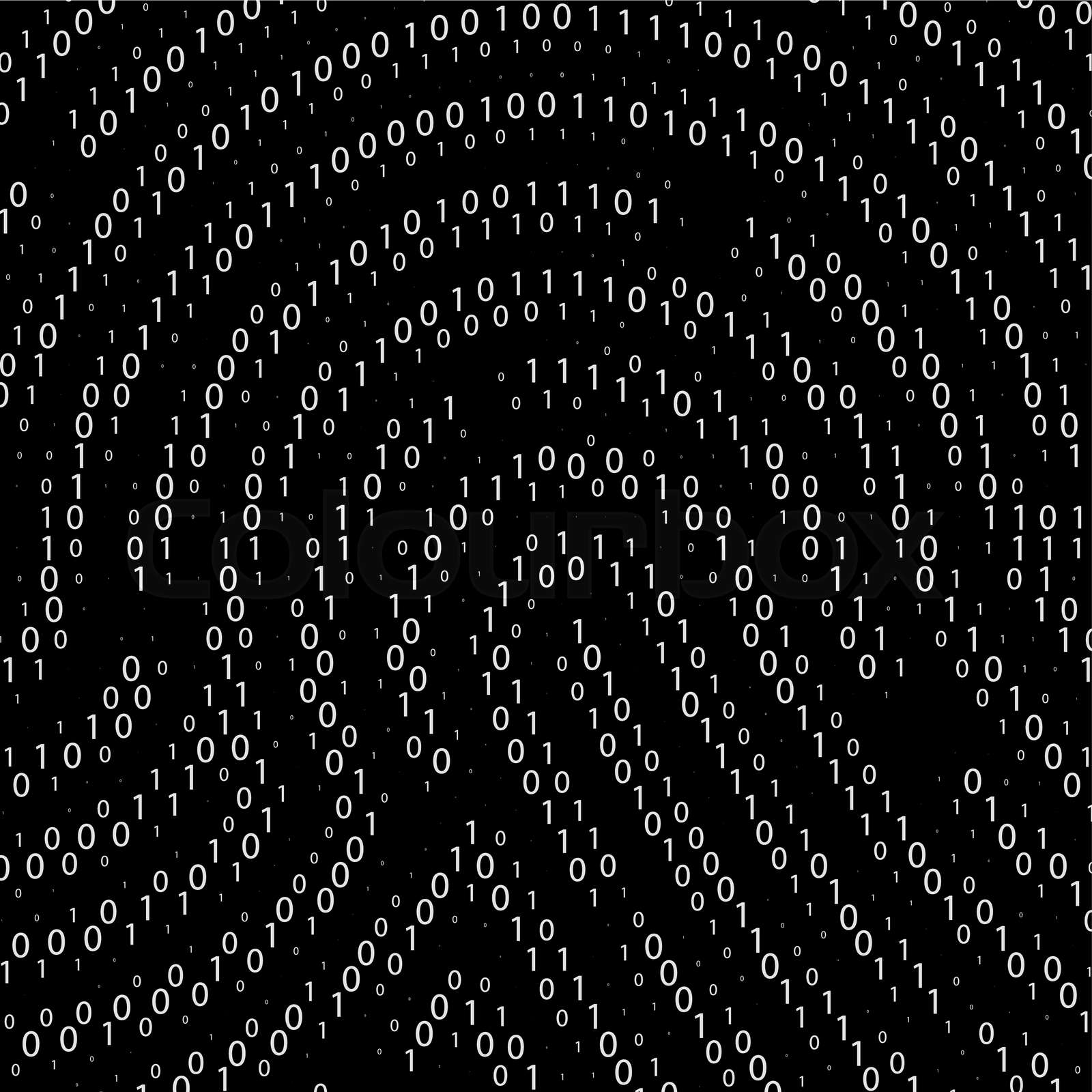 Binary code by fingerprint shape. Cyber security technology. Digital verification information ...