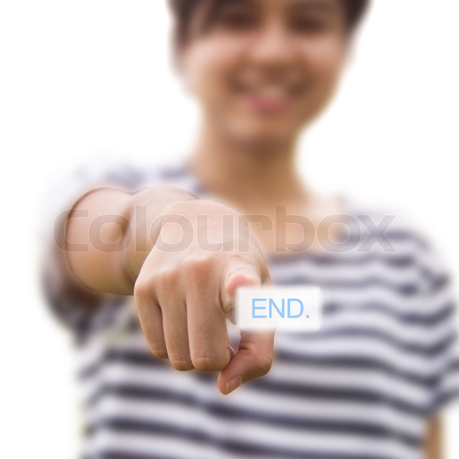 Frau, die Ende-Taste | Stock Bild | Colourbox