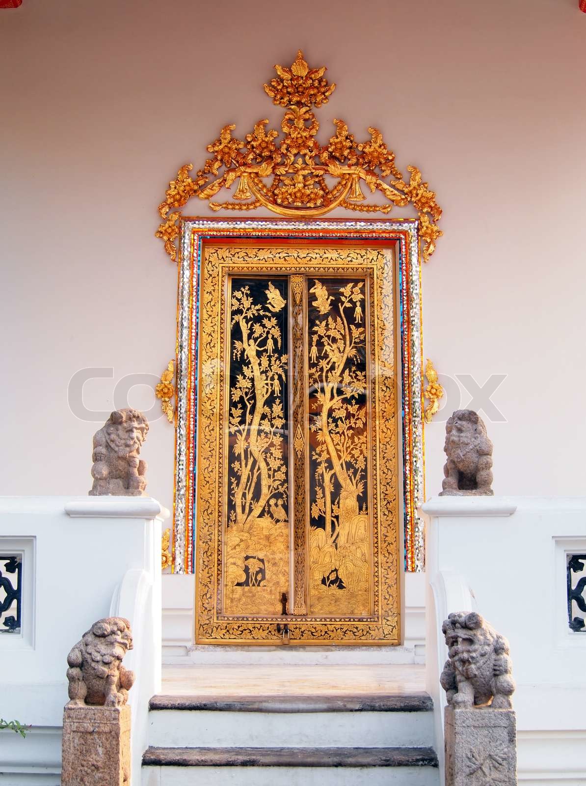 Traditional Thai style door temple | Stock image | Colourbox
