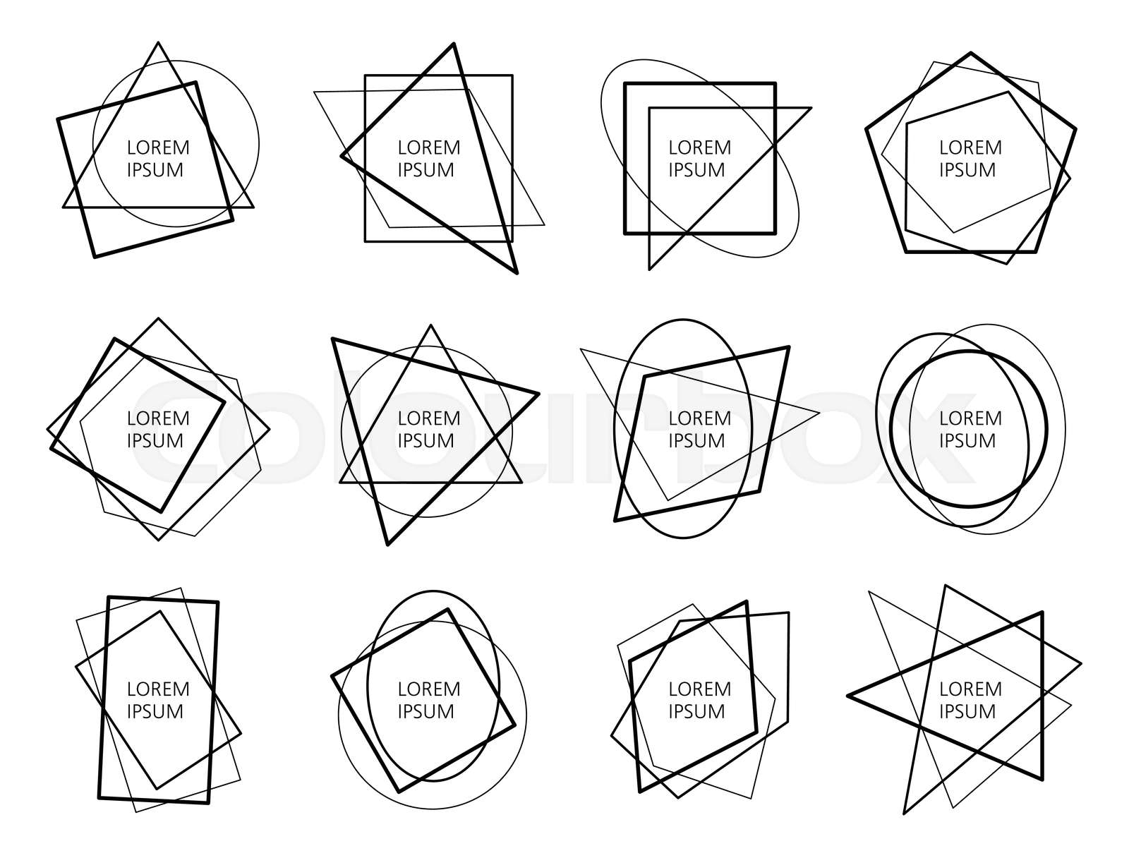 Geometric frames | Stock vector | Colourbox