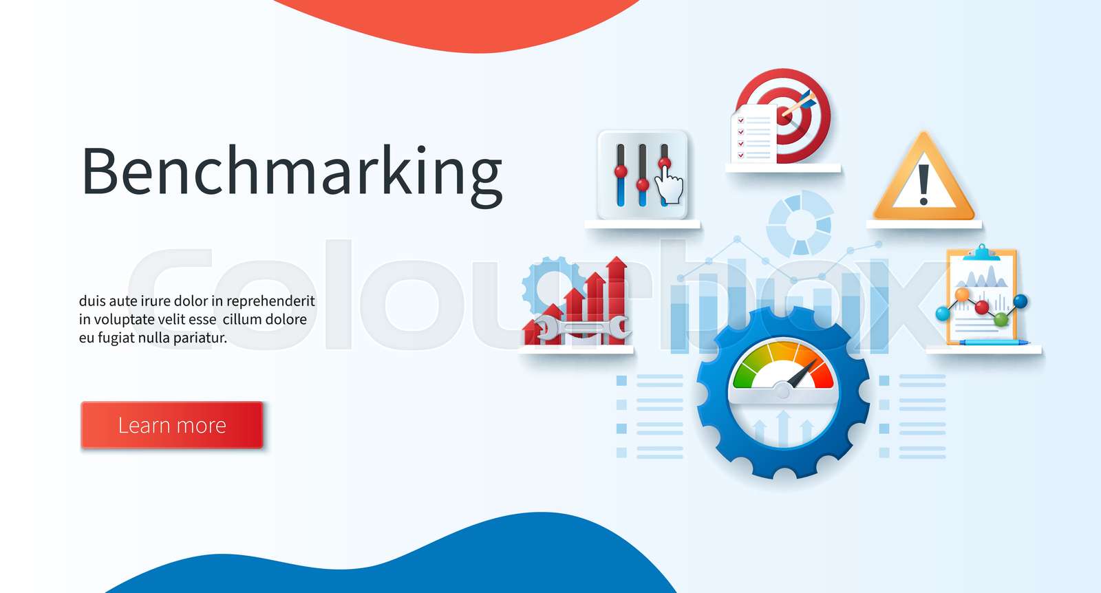 Benchmarking vector illustrations in 3D style | Stock vector | Colourbox