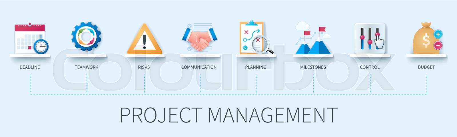 Project management infographic in 3D style | Stock vector | Colourbox