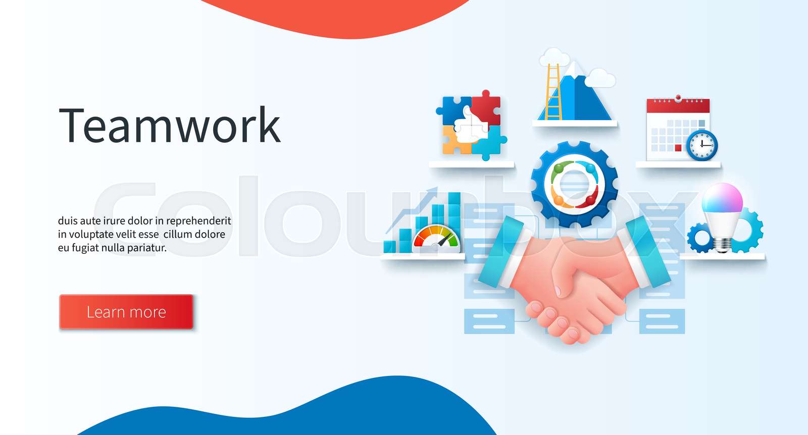 Teamwork concept illustrations in 3D style | Stock vector | Colourbox