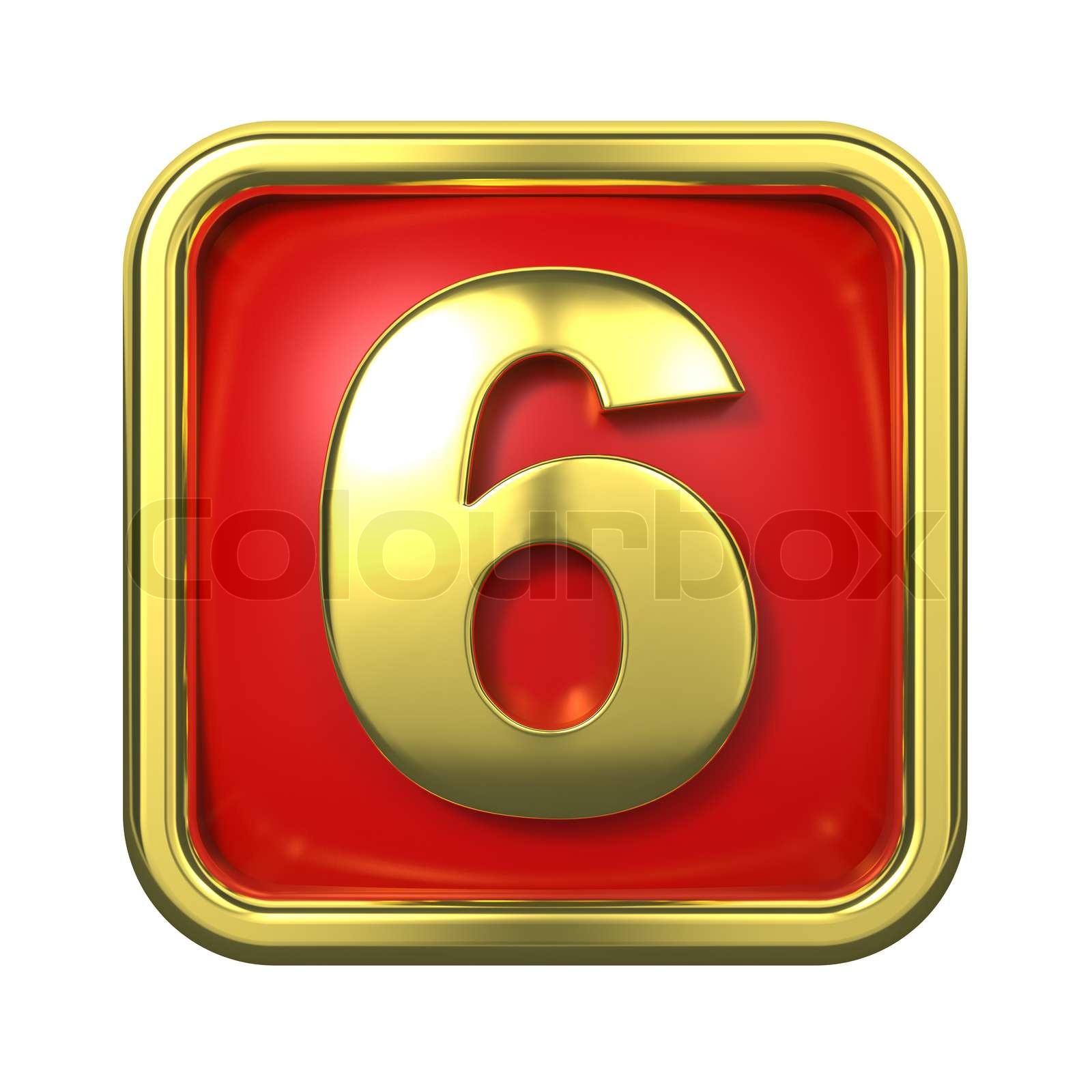Gold Numbers in Frame, on Red Background | Stock image | Colourbox