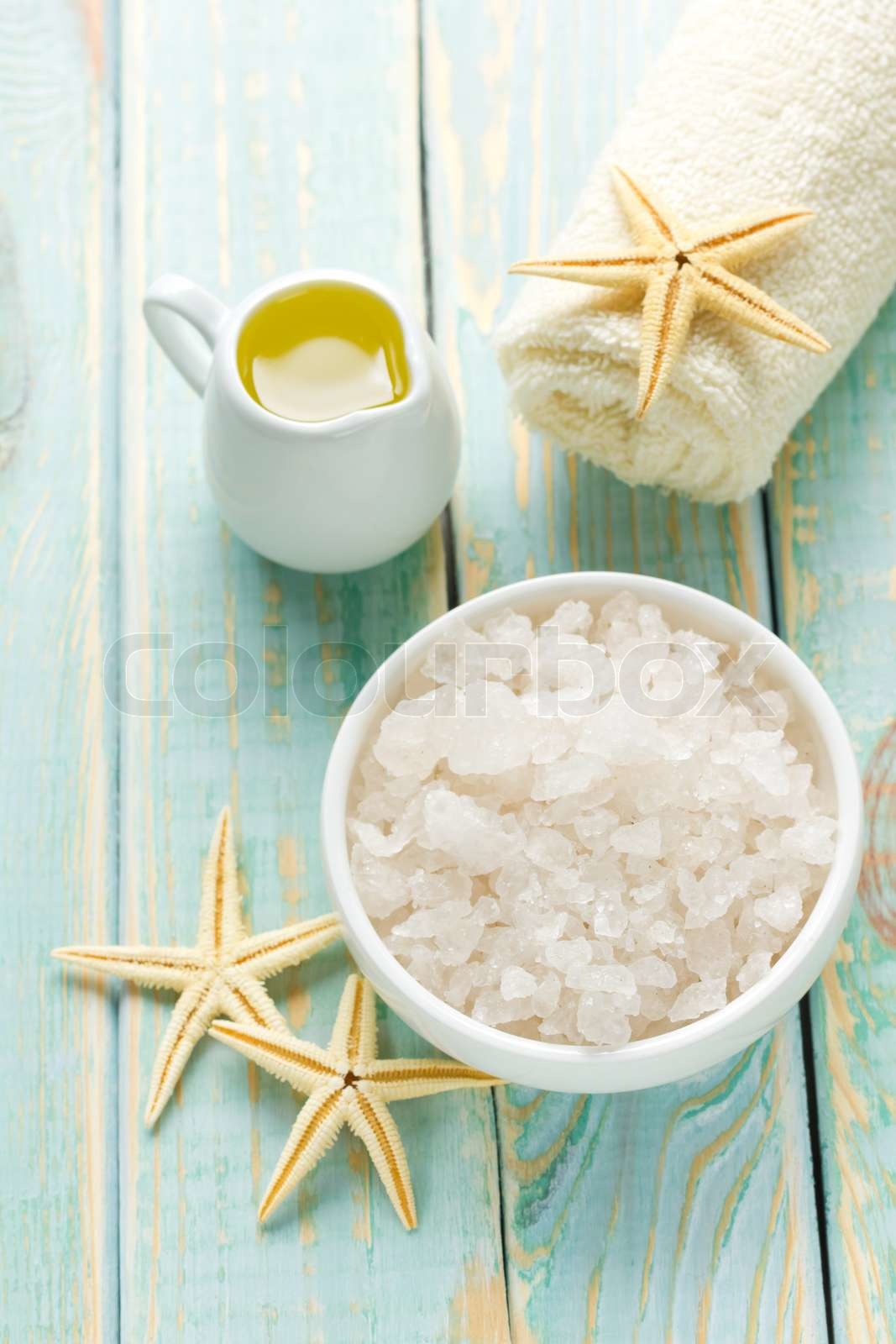 Sea salt and oil | Stock image | Colourbox