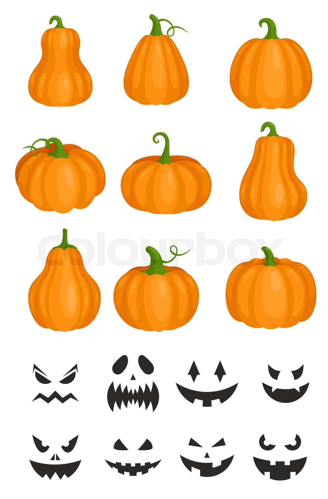 Grumpy Clip Art Pumpkins