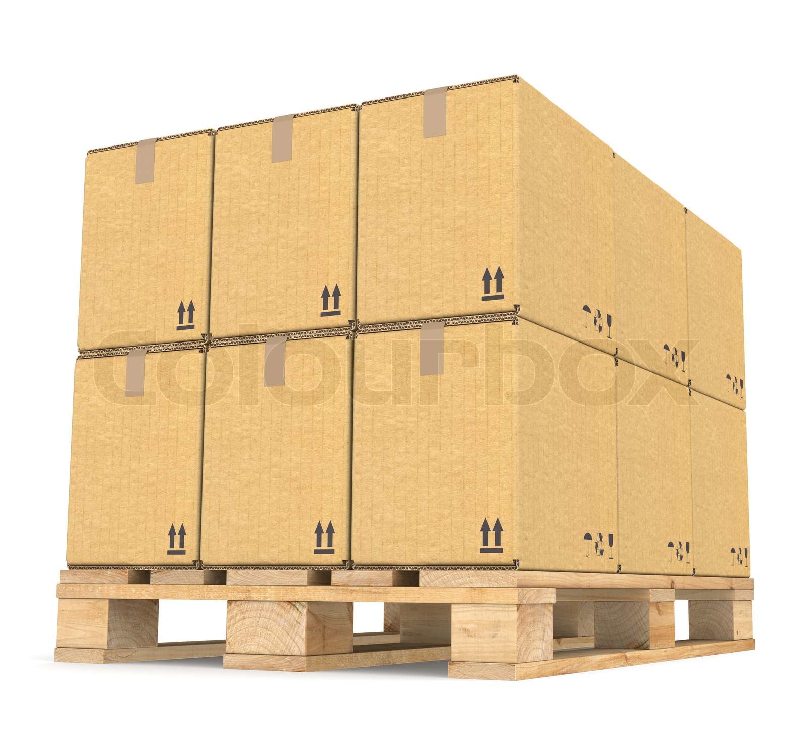 Pallet with Cardboard boxes | Stock image | Colourbox