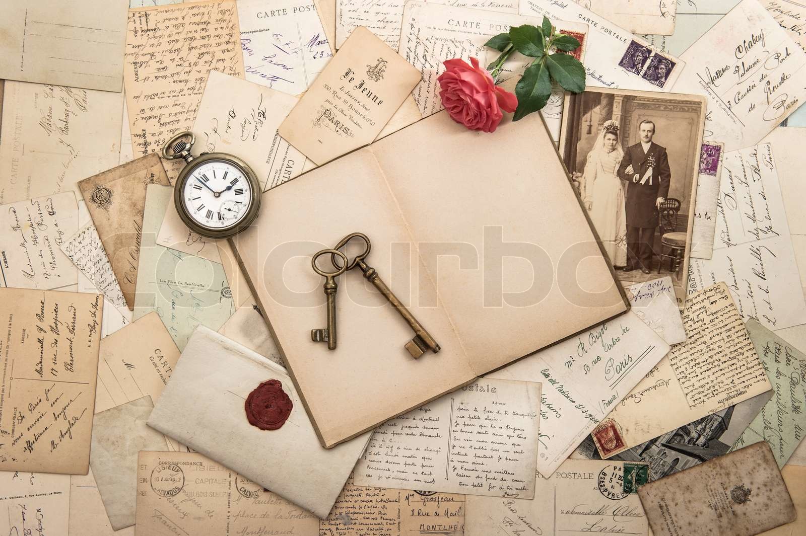 alte Briefe, Fotografien und Postkarten | Stock Bild | Colourbox