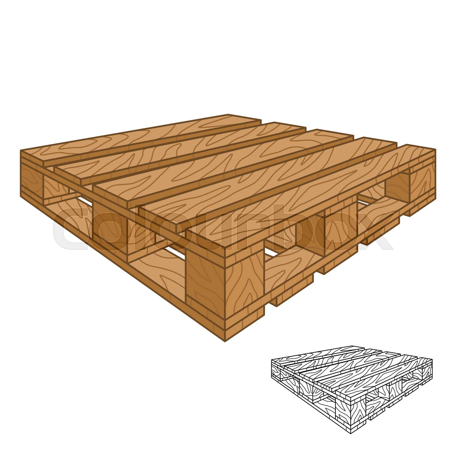 Wood Pallet with Line Art Drawing | Stock vector | Colourbox