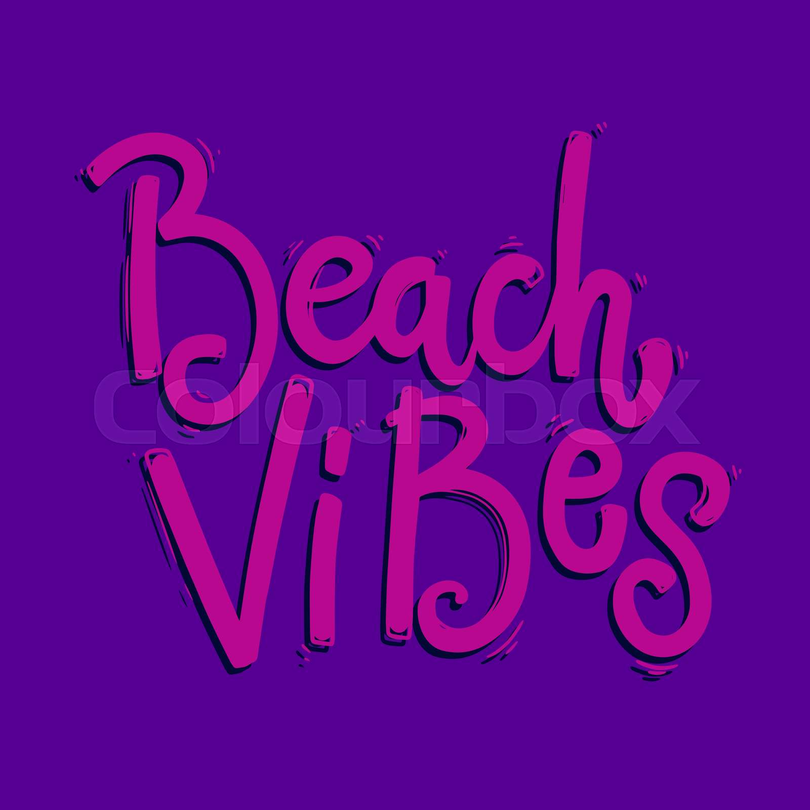 Beach vibes. Lettering phrase for postcard, banner, flyer. | Stock ...