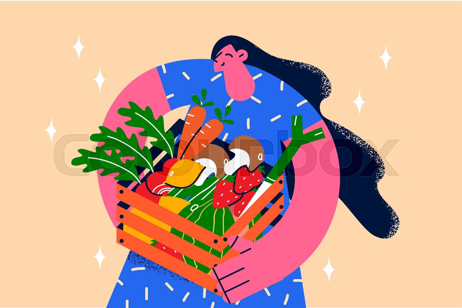 Healthy clean eating and fresh diet concept. | Stock vector | Colourbox