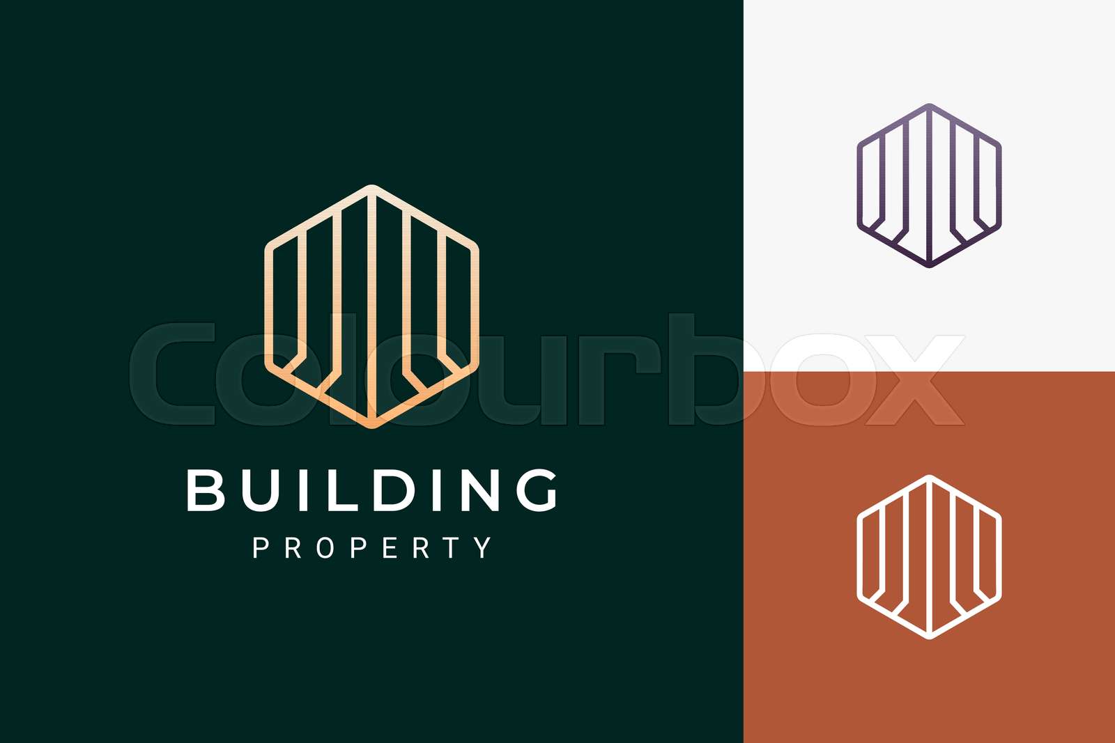 Real estate developer or property logo in luxury and futuristic shape ...