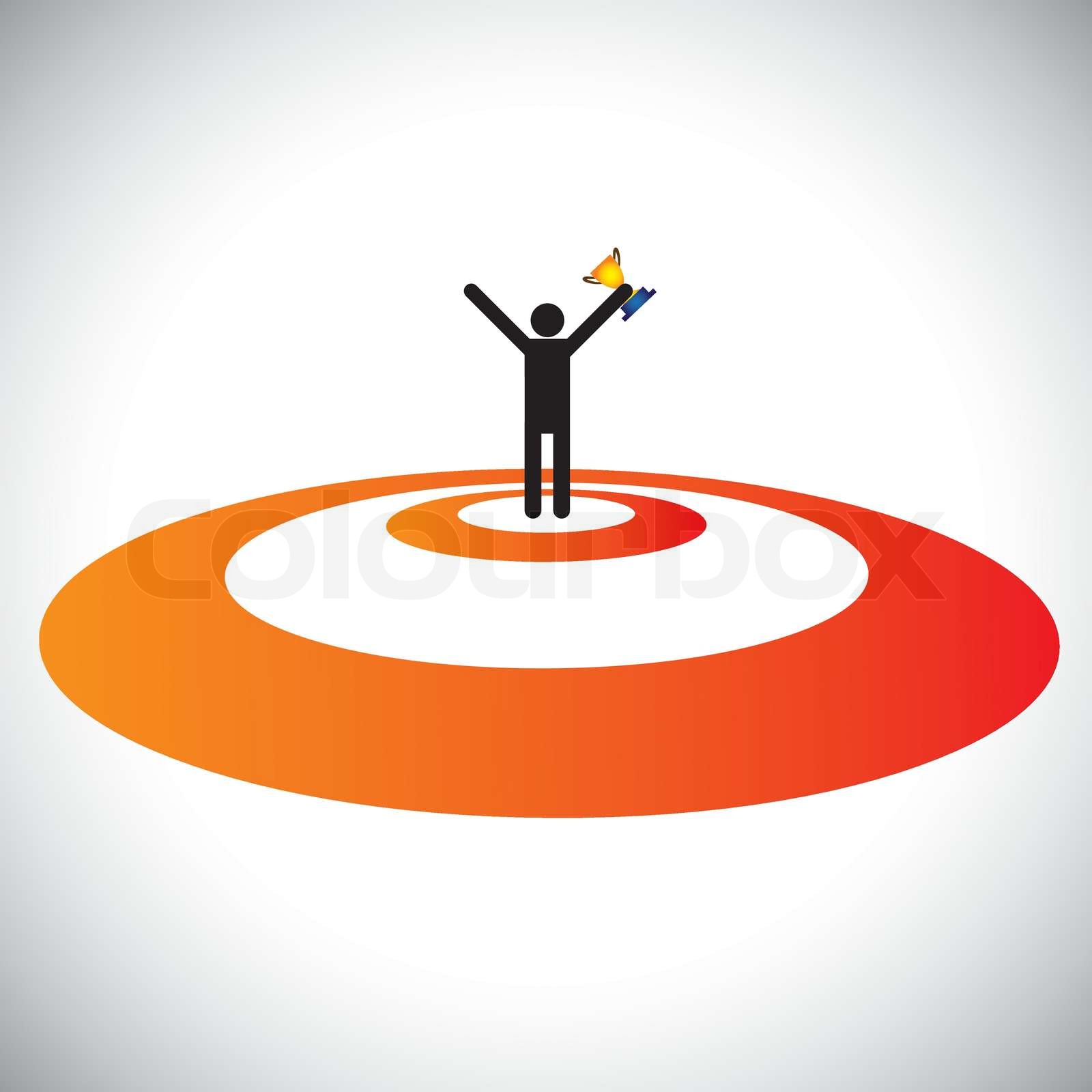 Illustration of a winner winning & celebrating The graphic shows a ...