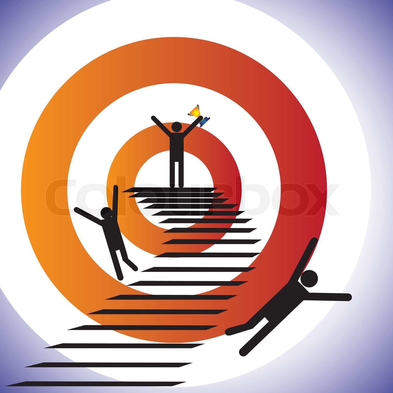 Concept illustration of a winner and losers The graphic shows a person ...
