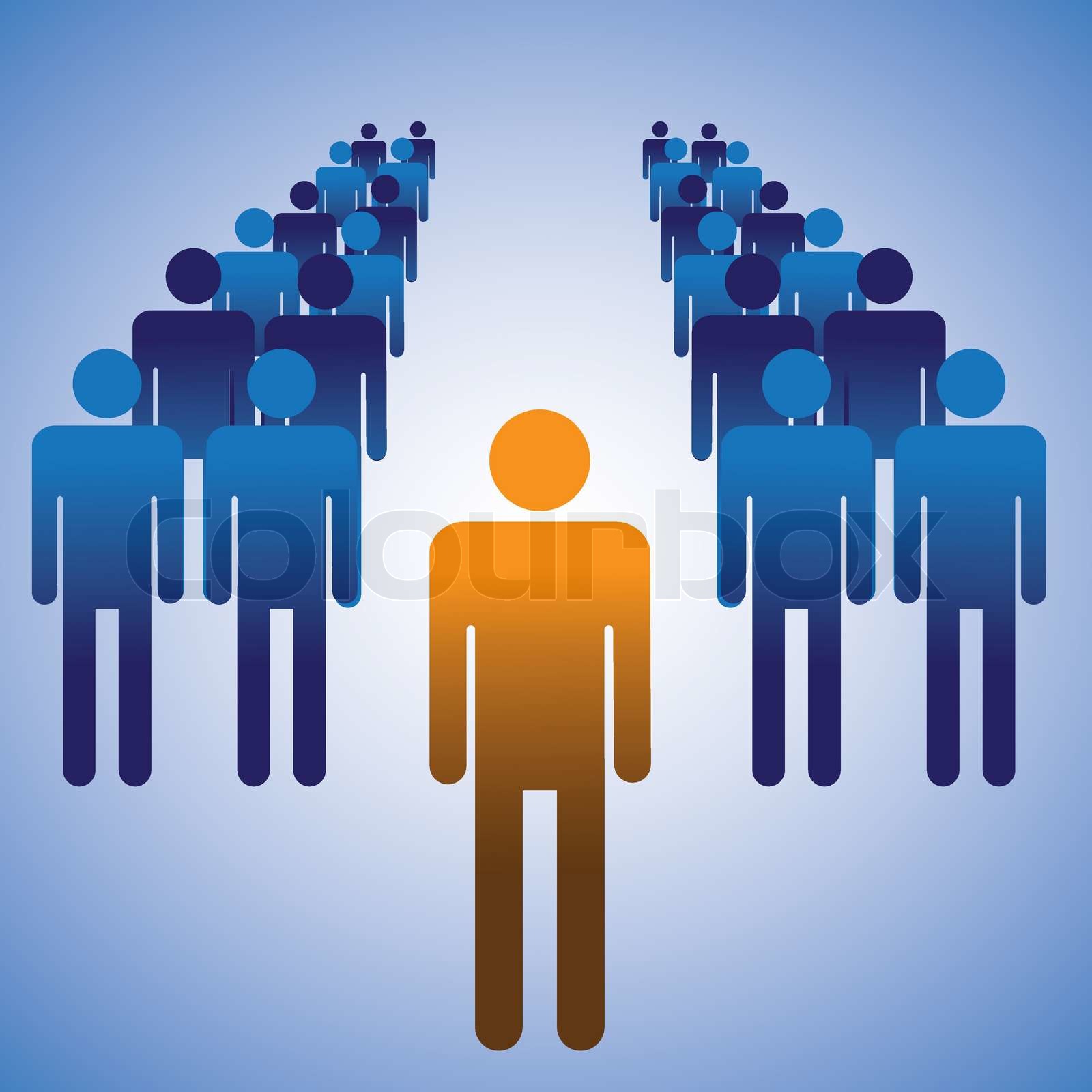 Konzept Illustration der Mitarbeiter und Manager Die grafische Manager ...