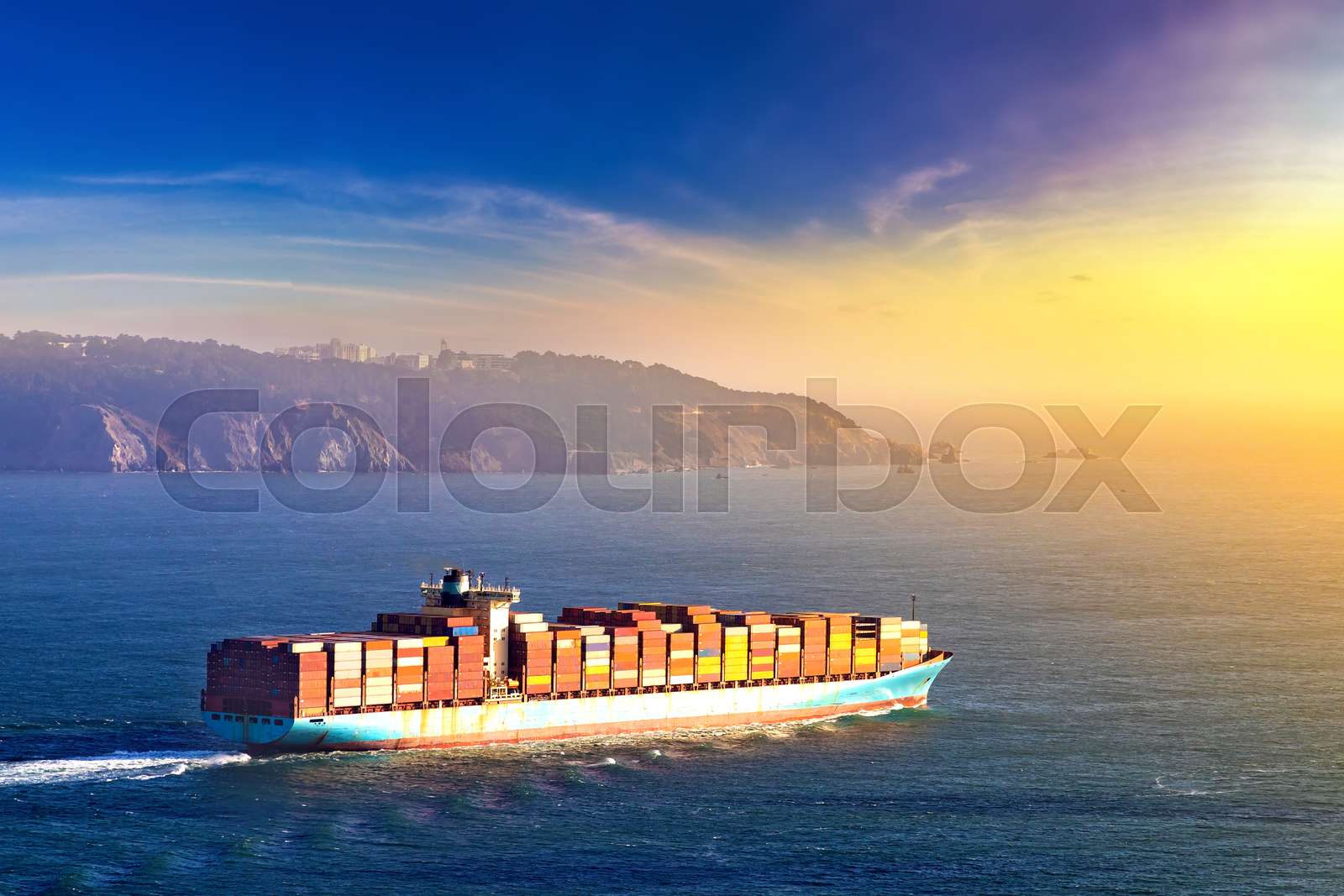 Container ship in San Francisco Bay | Stock image | Colourbox