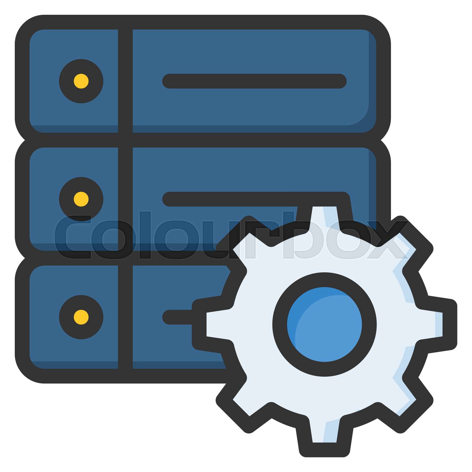 Data integration icon design outline color style | Stock vector | Colourbox