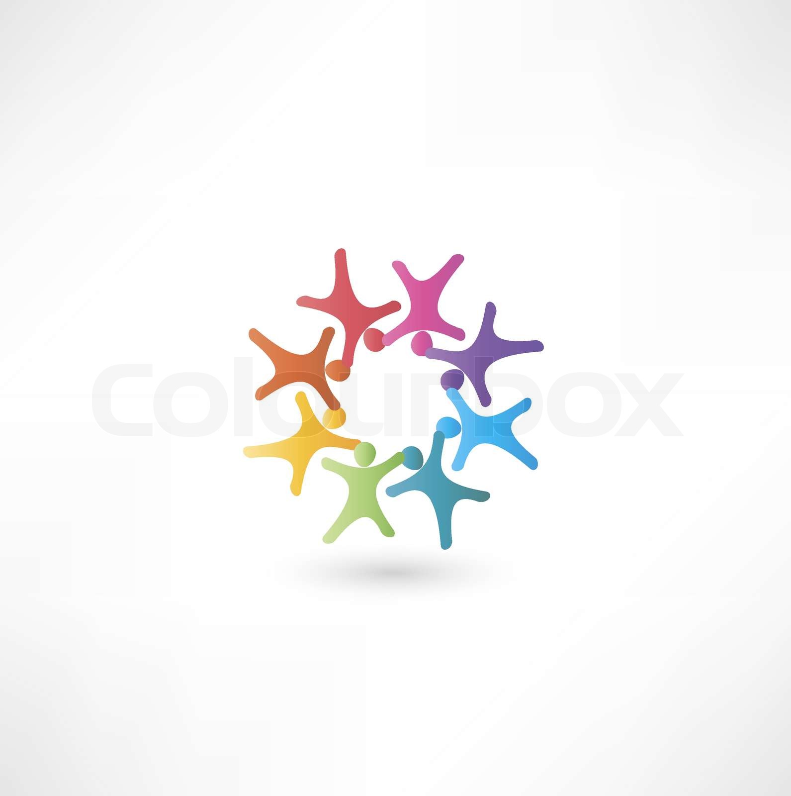 Team symbol Flerfarvede mennesker | Stock vektor | Colourbox