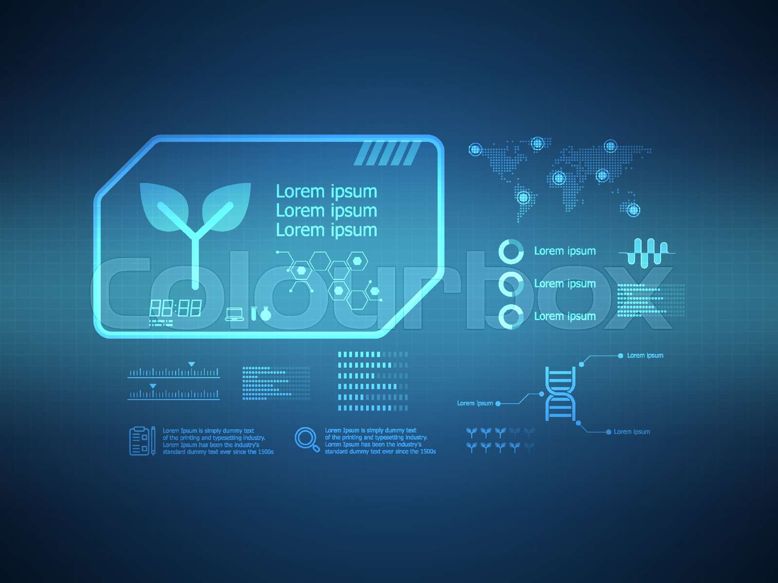 Abstract Ecology Futuristic Hud Display Interface Sci Fi Technology Stock Vector Colourbox